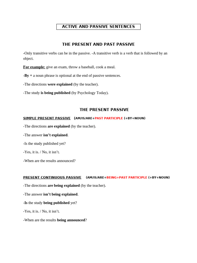 Understanding Active and Passive Voice | PDF | Verb | Linguistic Morphology