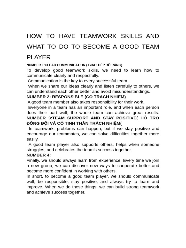 How To Have Teamwork Skills and What To Do To Become A Good Team Player ...