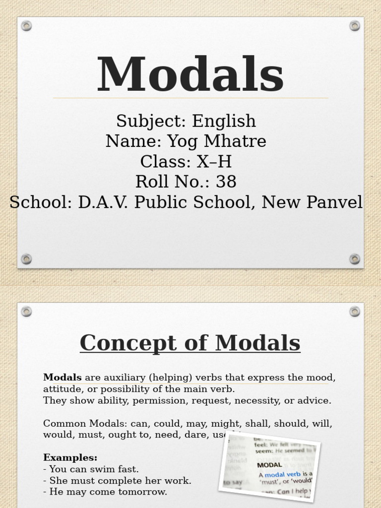Understanding English Modals Explained | PDF