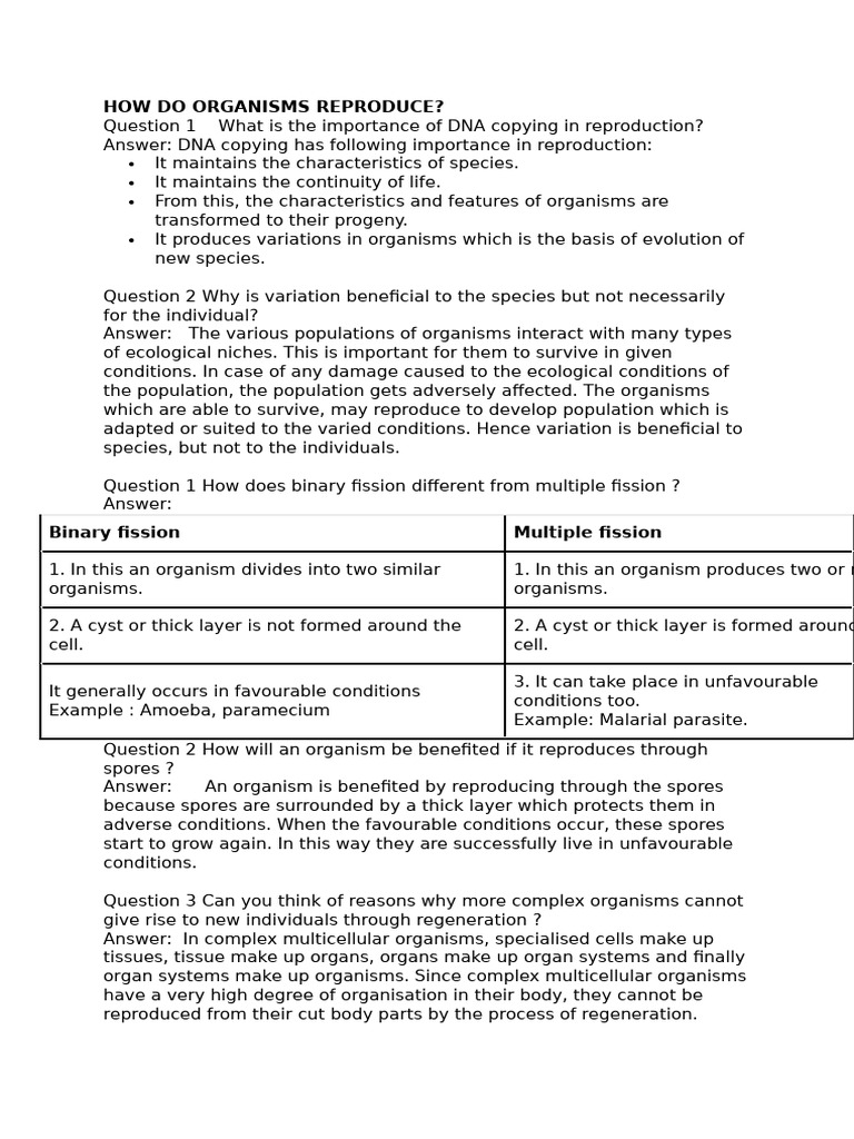 Understanding Organism Reproduction Methods | PDF | Reproduction ...