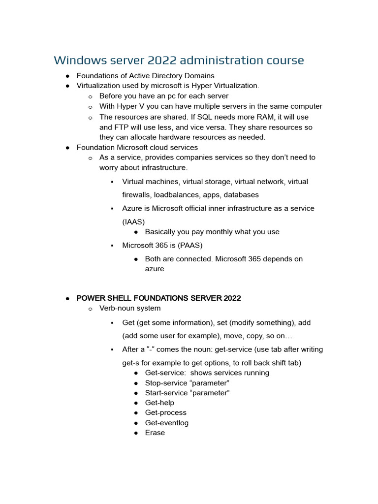 Windows Server 2022 Admin Course Overview | PDF | Active Directory ...
