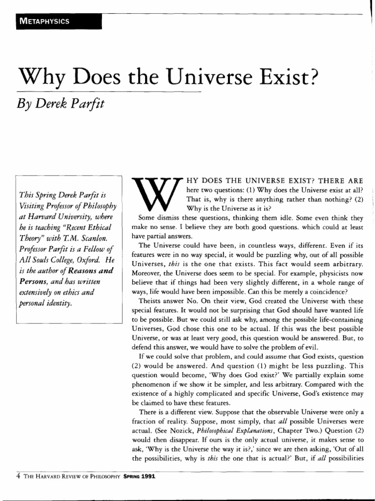 Why Does the Universe Exist? | PDF | Hypothesis | Nothing