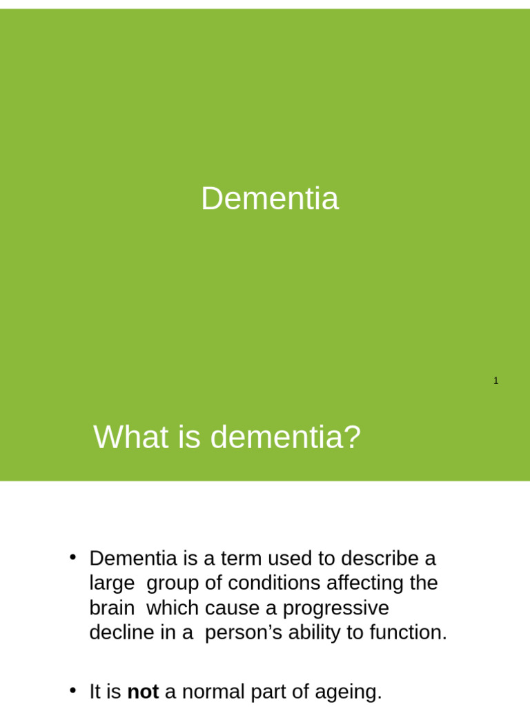 FINAL Dementia - Slides Converted 1 | PDF | Dementia | Caregiver