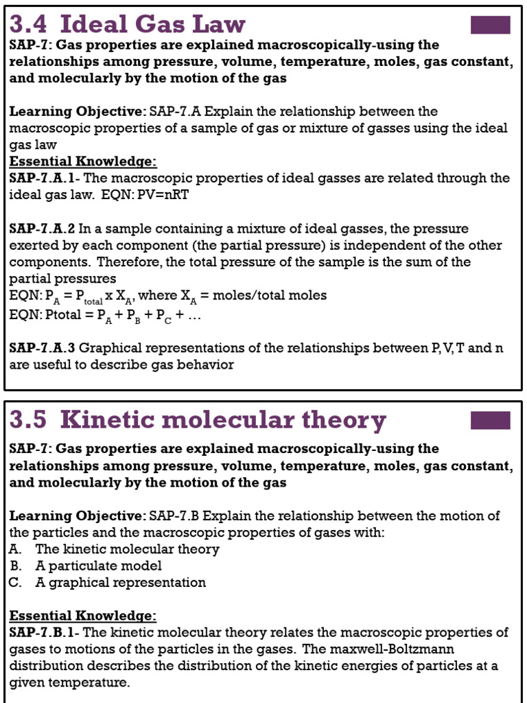 Notes #2_ Gasses (1) | PDF | Gases | Mole (Unit)