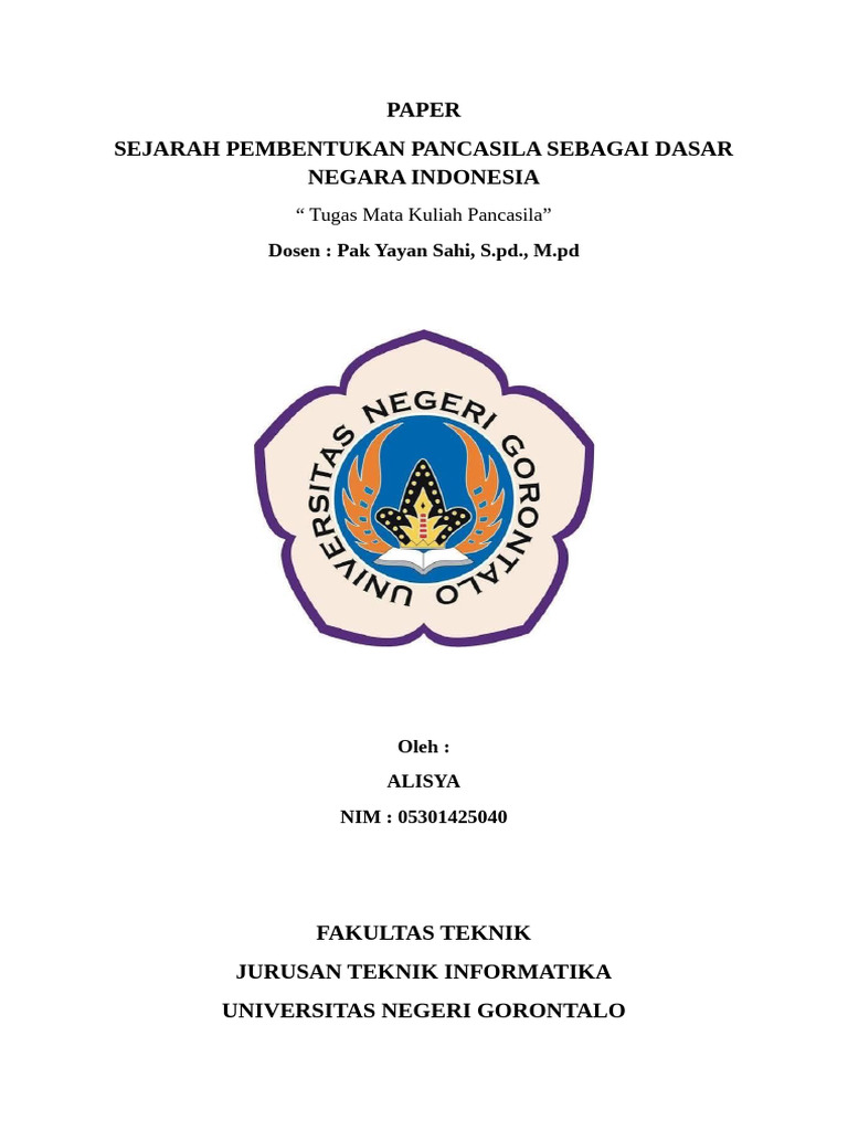 Paper sejarah pembentukan pancasila sebagai dasar negara | PDF