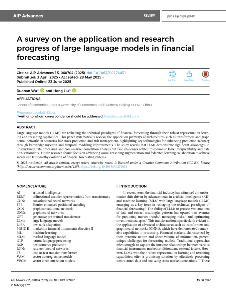 A Survey On The Application and Research Progress | PDF | Forecasting ...