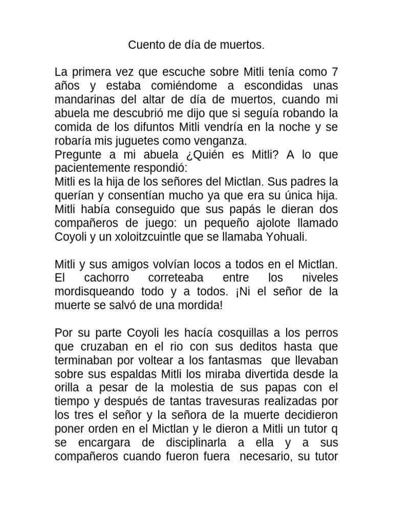 Cuento de día de muertos | PDF