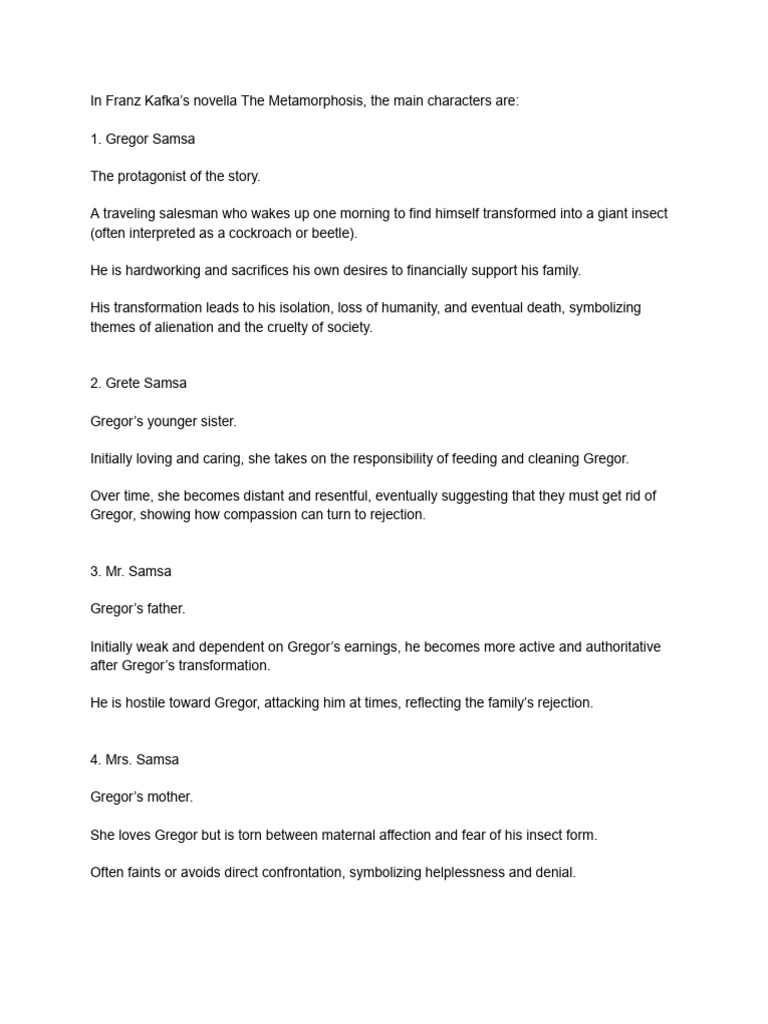 The Metamorphosis by Frankts Kafka | PDF