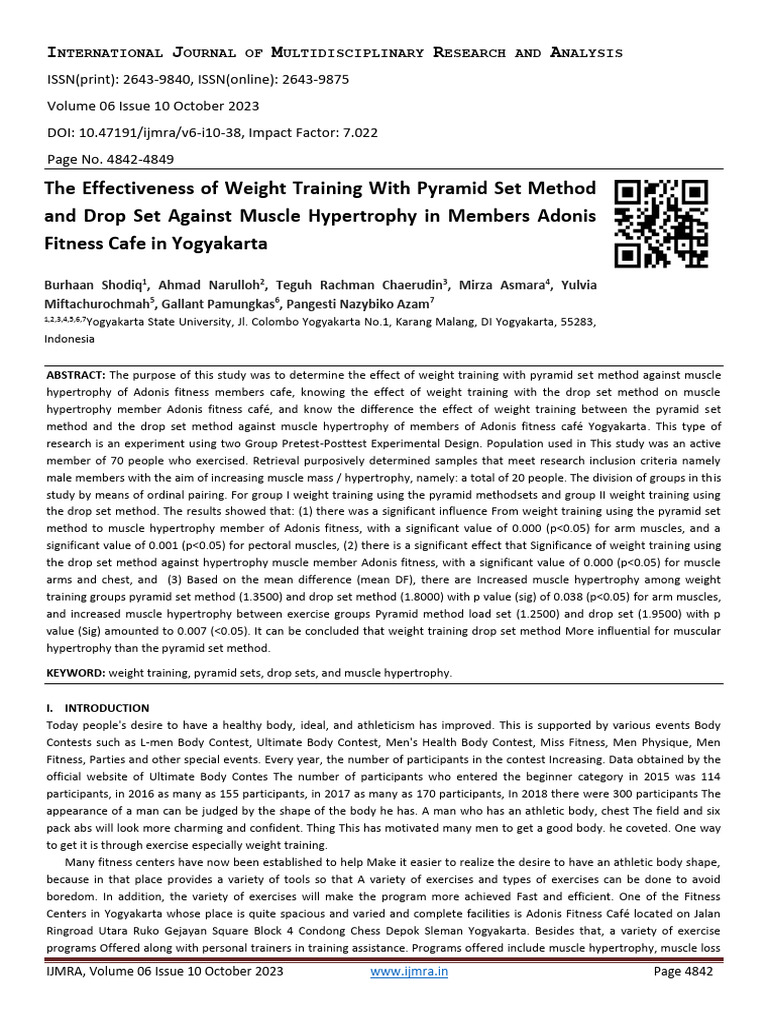 Weight Training Methods for Muscle Growth | PDF | Strength Training ...