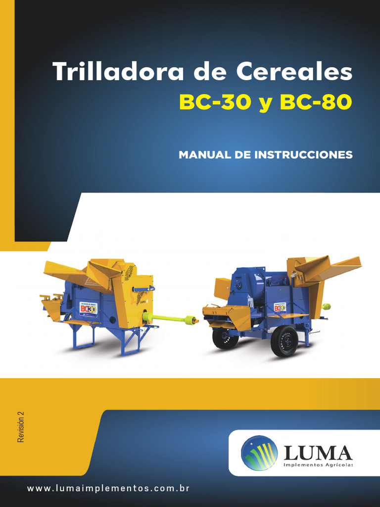 Manual BC30 e BC80 em ESPANHOL | PDF | Tractor | Tornillo