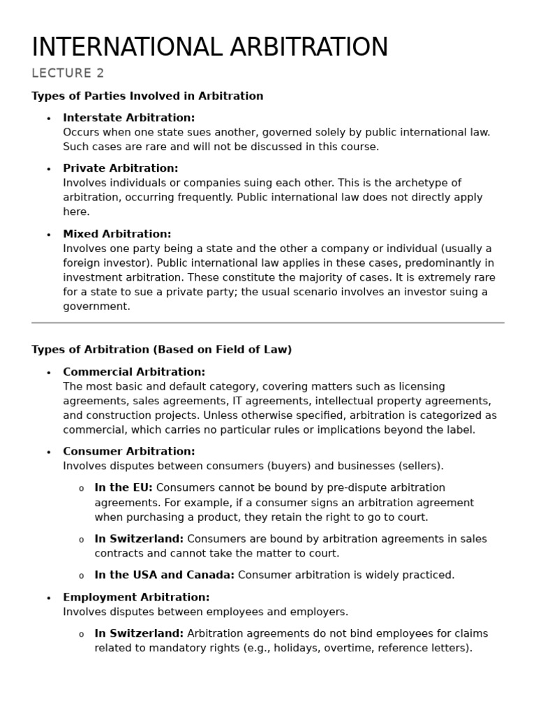 International Arbitration (L 2) | PDF | Arbitration | Dispute Resolution