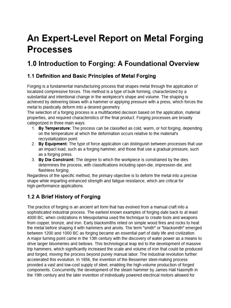 Forging Processes - Comprehensive Overview | PDF | Forging | Building ...