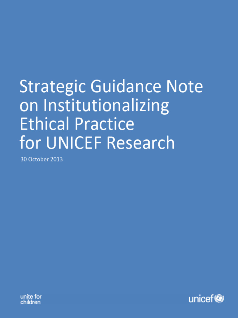 UNICEF Ethical Research Guidelines | PDF | Institutional Review Board