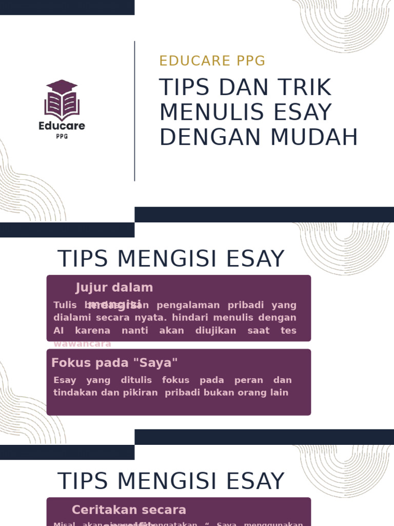 Materi Tips Dan Trik Esay - Educare PPG | PDF