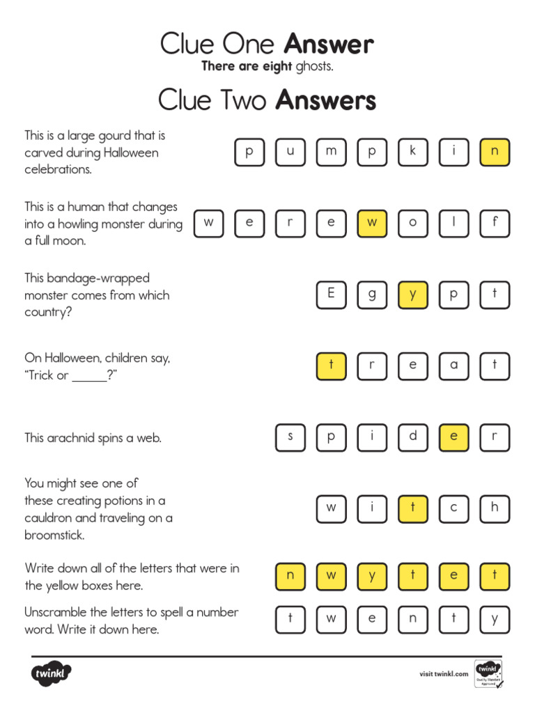 Answers Spooky Haunted House Escape Room | PDF