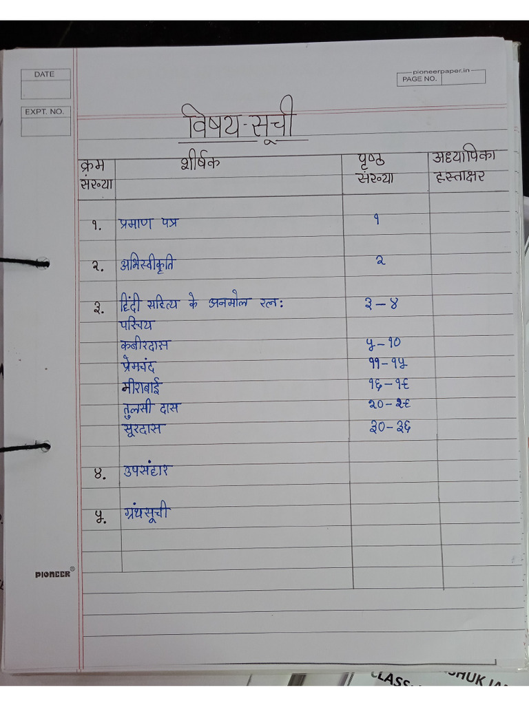 Hindi - XII - Project | PDF