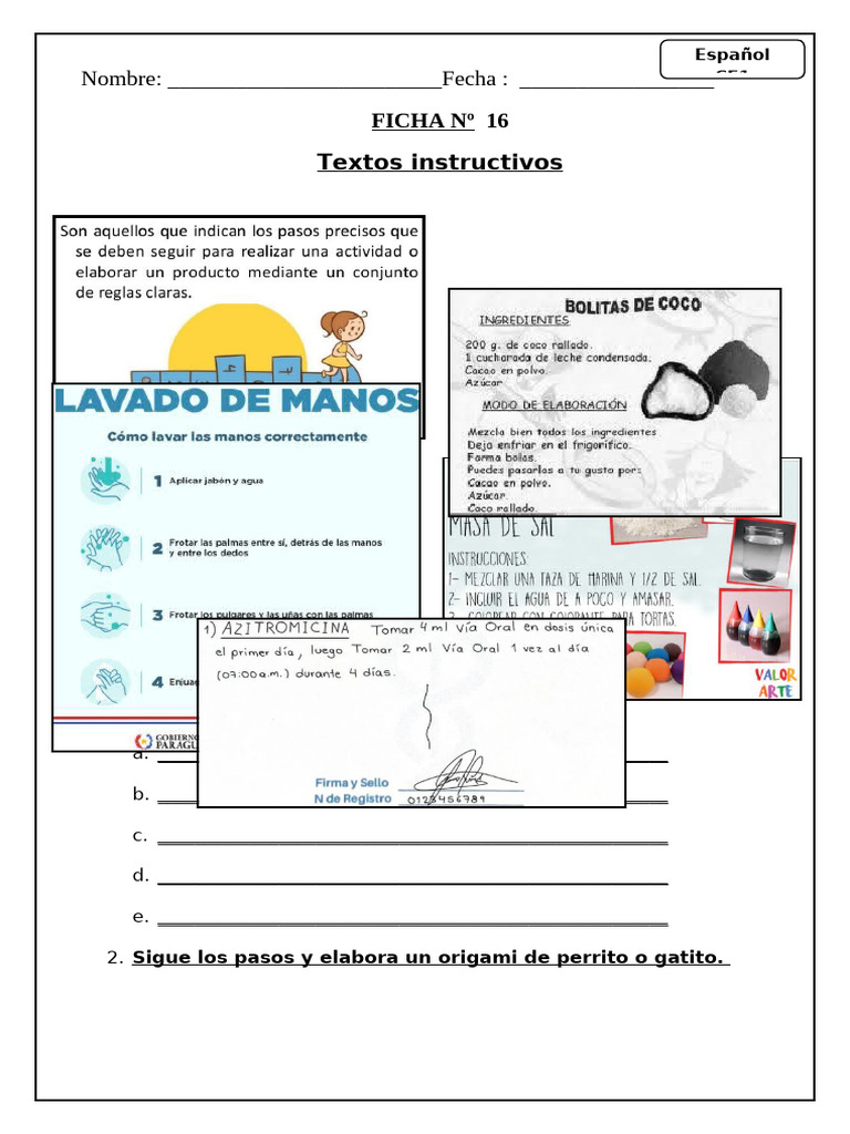 16. textos instructivos. | PDF