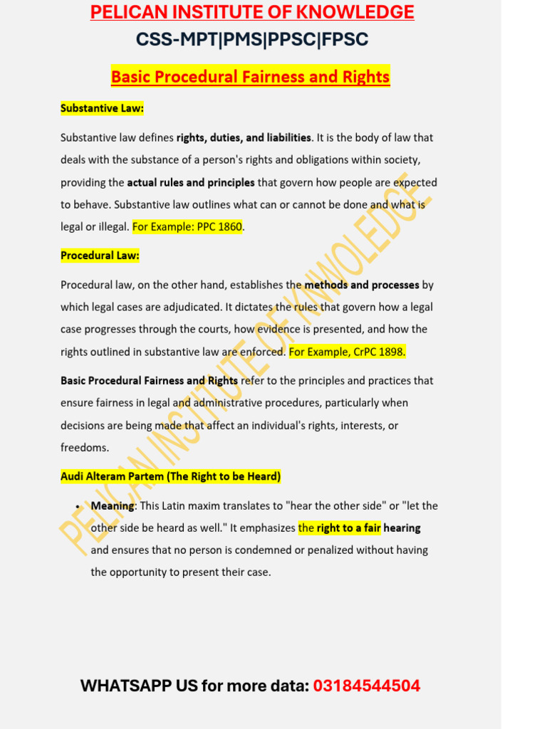 Basic Procedural Fairness and Rights and Legal Maxims | PDF | Statutory ...