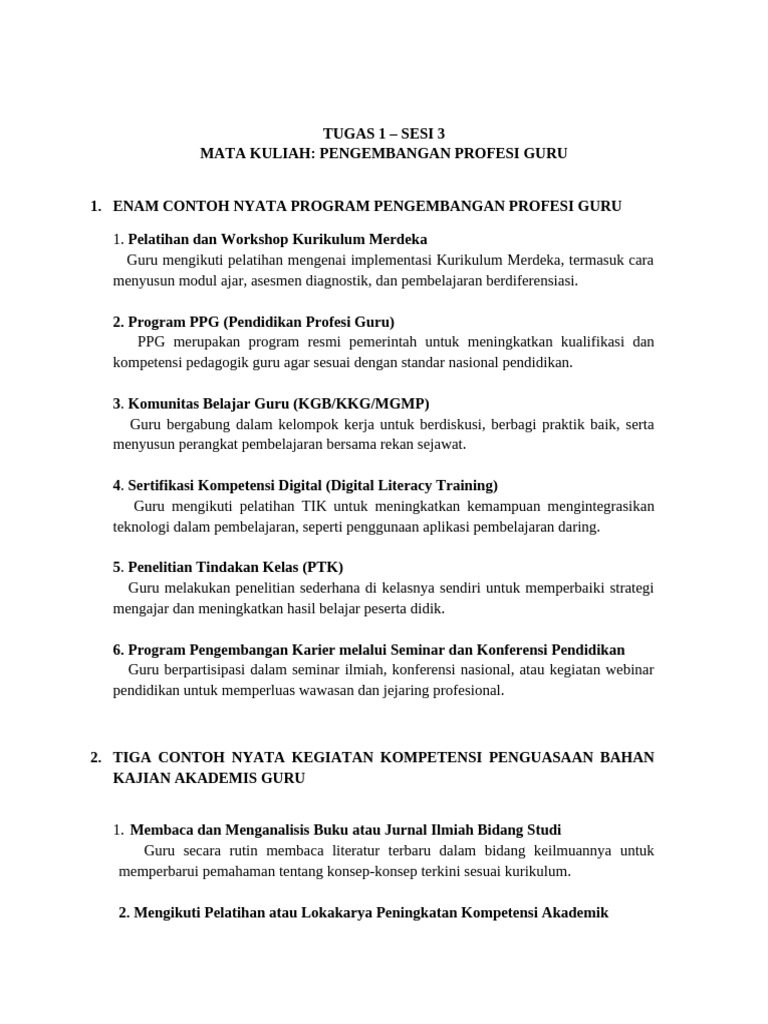 Program Pengembangan Profesi Guru | PDF
