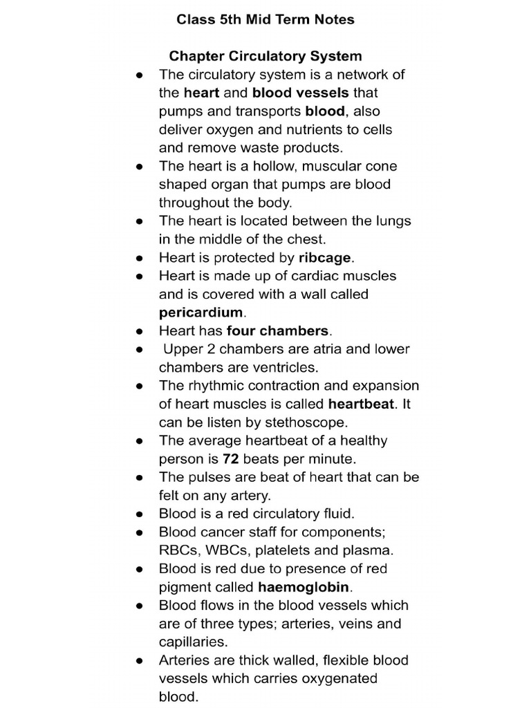5th Science Mid Term Revision sheets | PDF