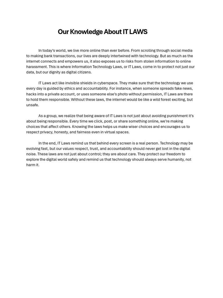 Understanding IT Laws for Digital Safety | PDF