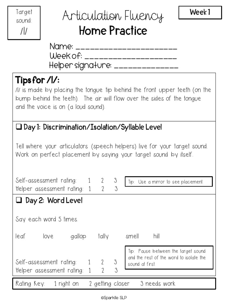 L Articulation Home Program Free Sample | PDF | Speech | Human Voice