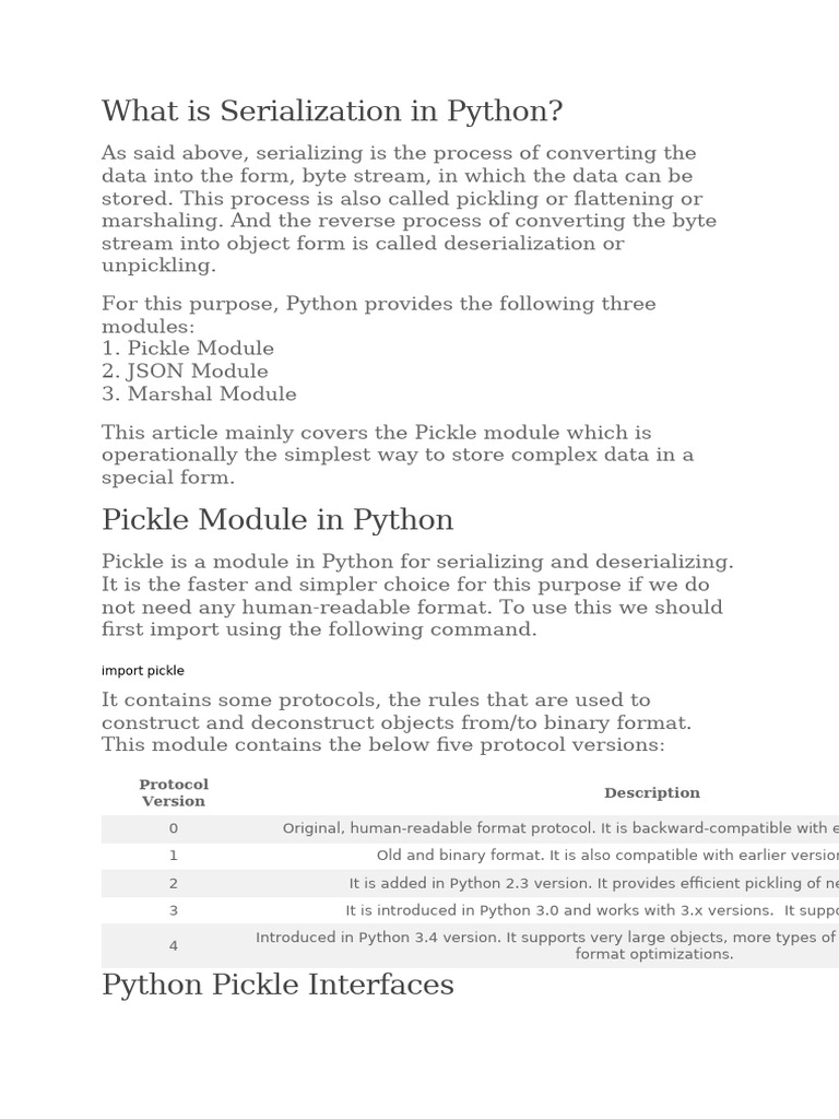 What Is Serialization in Python | PDF | Json | Computer Programming