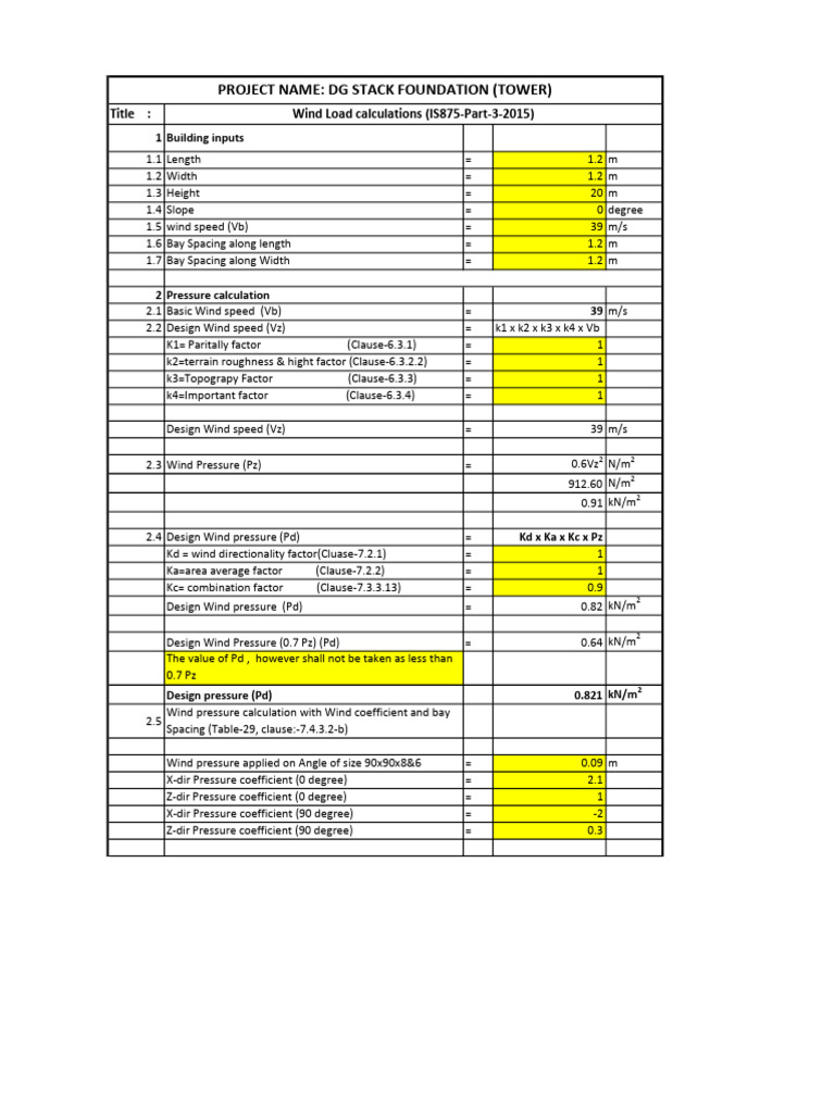 DWP STR 600 Doc 23 Load Calculations, Pedestal Design For DG Stack r0 20250917 | PDF | Column ...