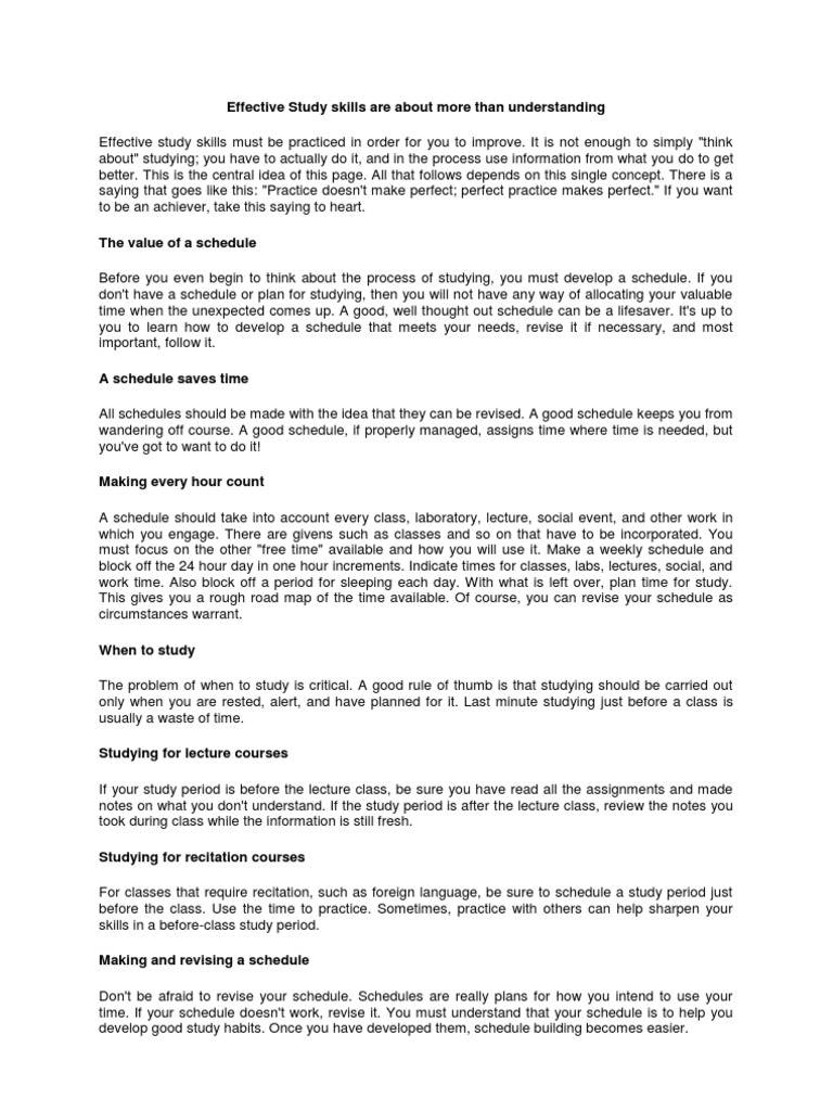 Study Skills | PDF | Multiple Choice | Question