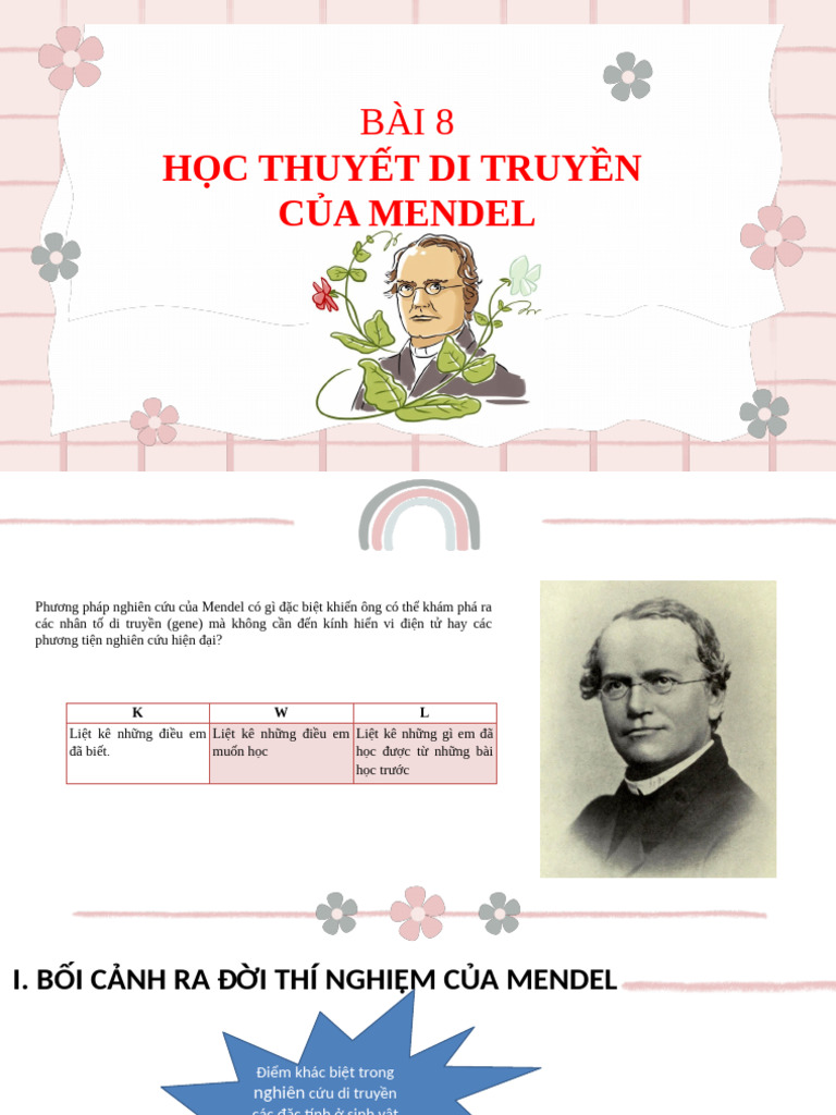 KNTT Bai 8 Hoc Thuyet Di Truyen Mendel | PDF