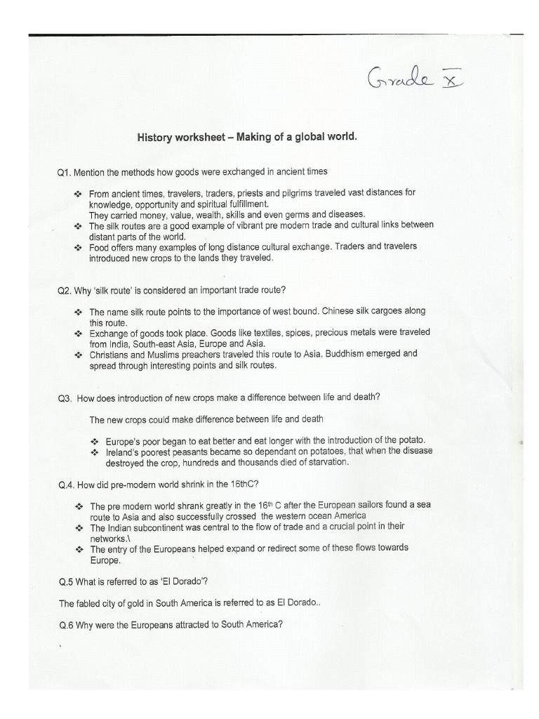 GRADE_10_History Making of the Global World Notes | PDF