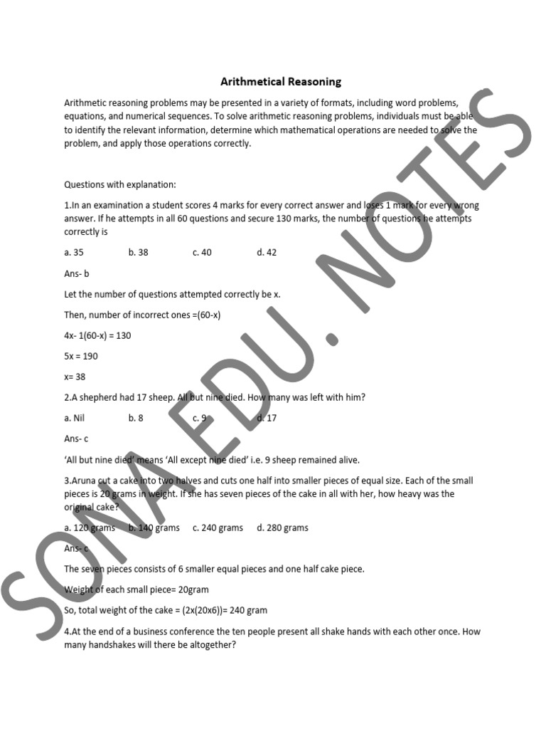 Arithmetical Reasoning and Operation, Cubes and Dice | PDF | Mathematics