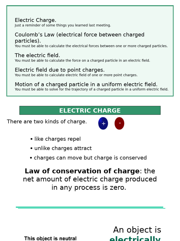 Gen Phy 2 Lesson 2 Current and Coulombs Law | PDF | Electric Charge ...