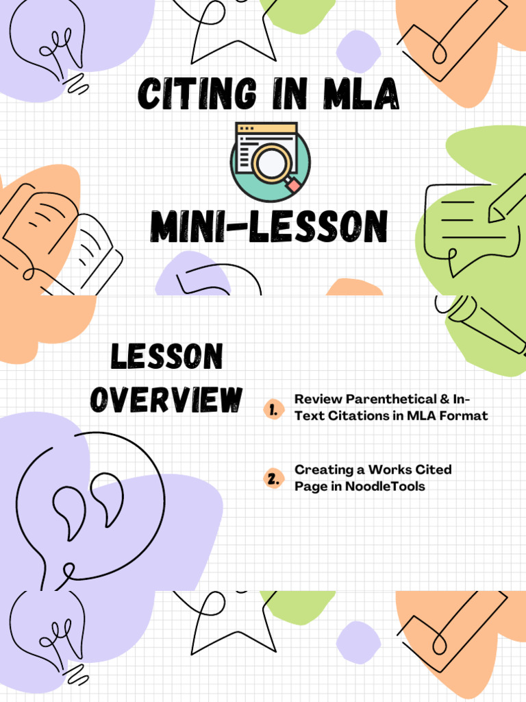 Citing in MLA Mini-Lesson | PDF | Citation | Scholarly Communication
