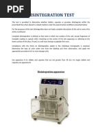 USP Disintegration Test Overview | PDF | Tablet (Pharmacy)
