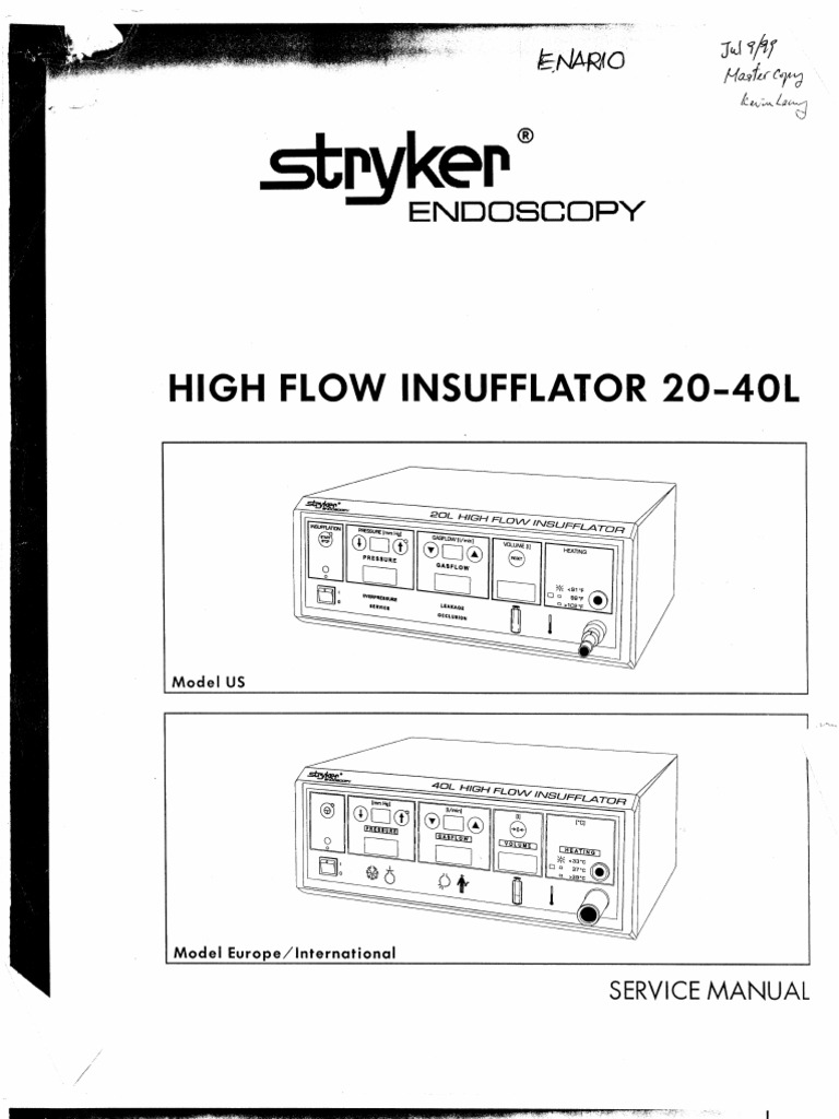 Stryker 30L Insufflator Service Manual | PDF