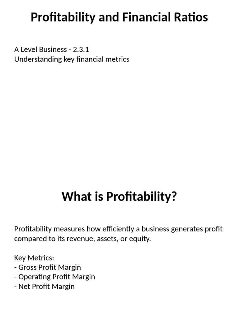 4 Profitability - and - Financial - Ratios - Updated | PDF | Net ...