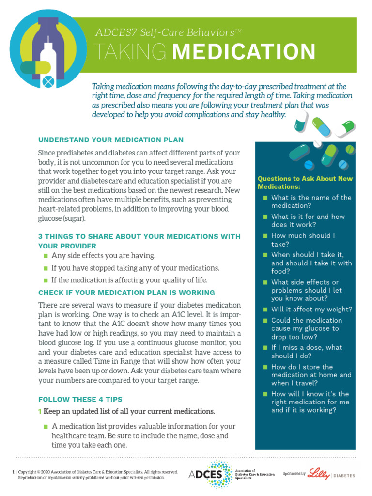handout_pwd_adces7_takingmedication ppppp | PDF | Diabetes | Hypoglycemia
