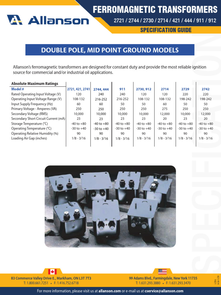 FerromagneticDP SpecSheet 21-4141621 | PDF | Transformer | Manufactured ...