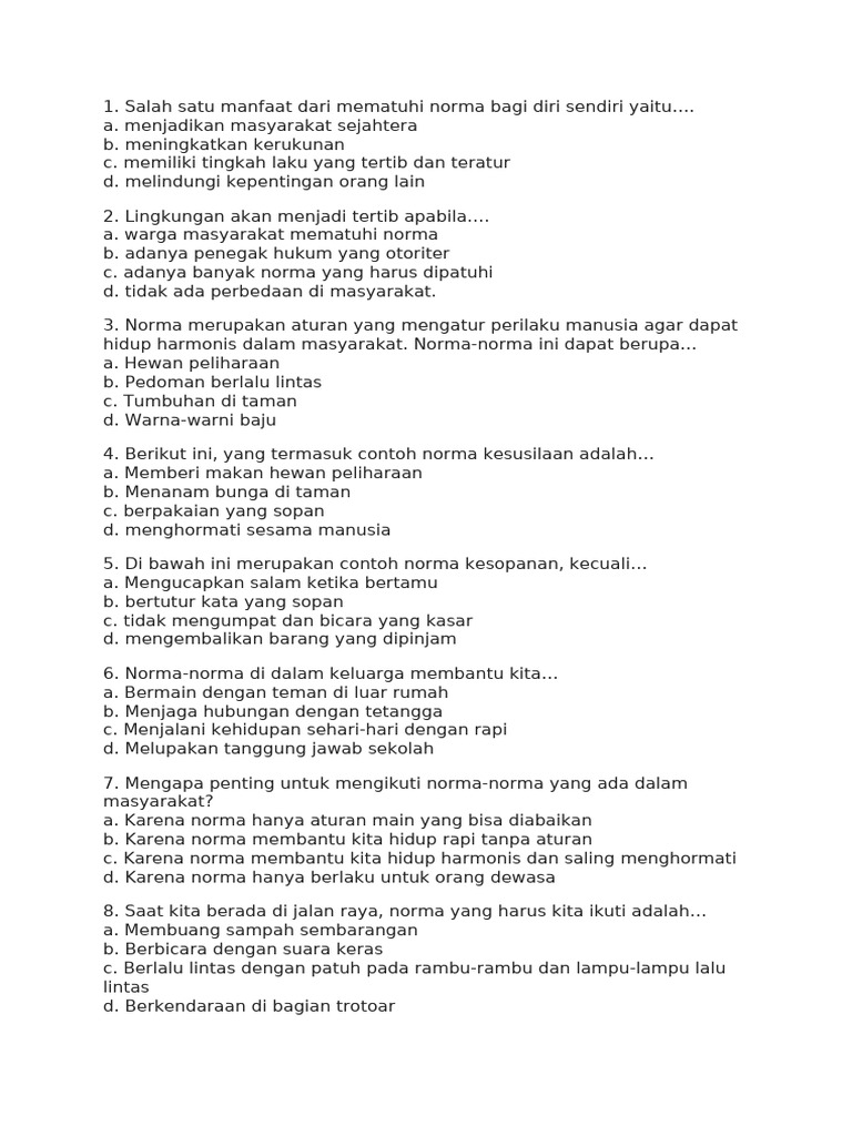 Contoh Soal PP Norma | PDF