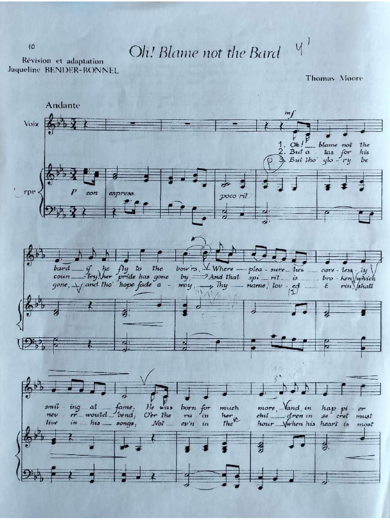 Oh! Blame Not The Bard - Thomas Moore | PDF