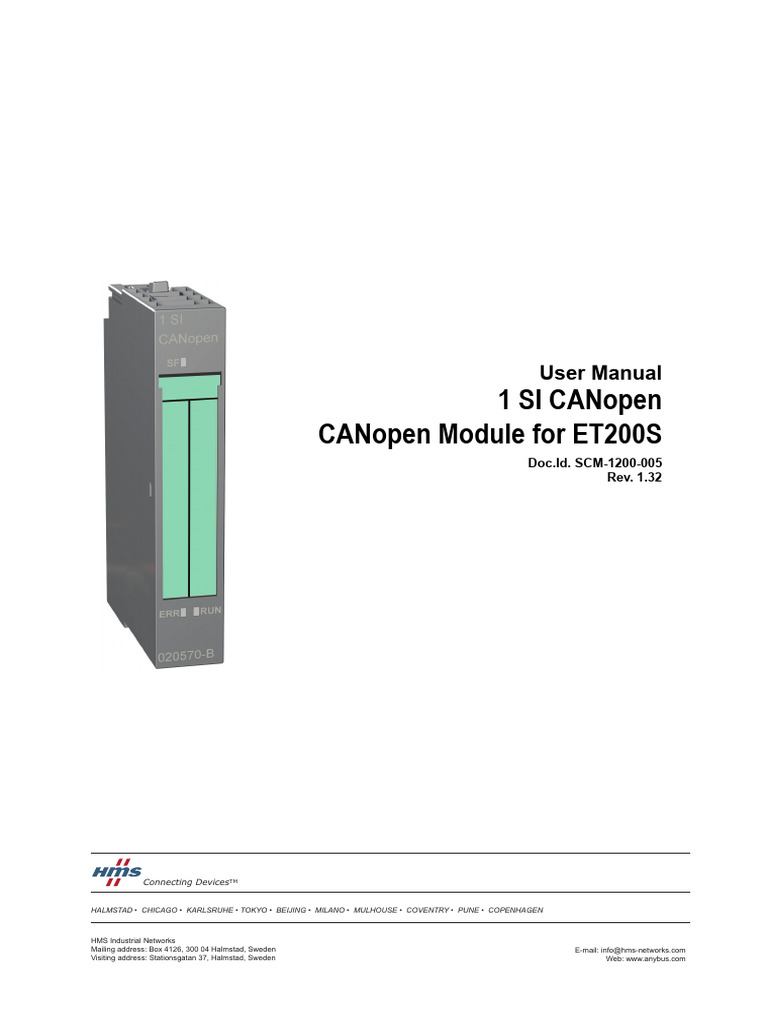 CANopen Module User Manual for ET200S | PDF