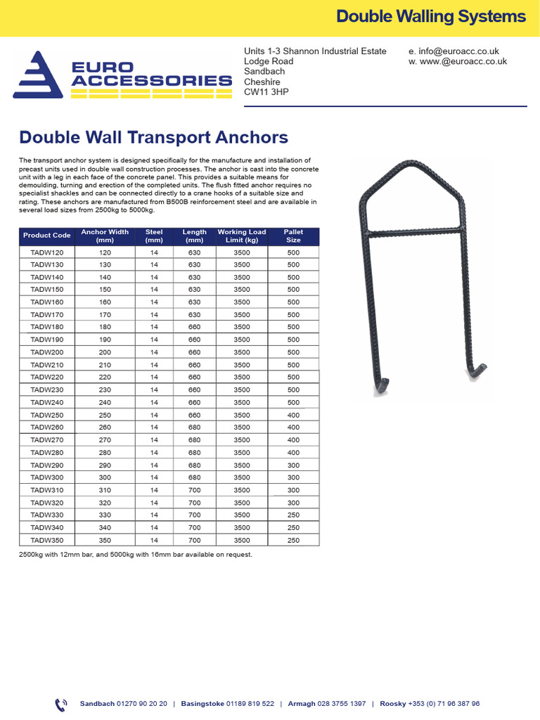 EA Transport Anchor Data Sheet | PDF | Anchor | Building Engineering