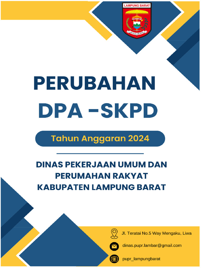 Perubahan DPA-SKPD Lampung Barat 2024 | PDF