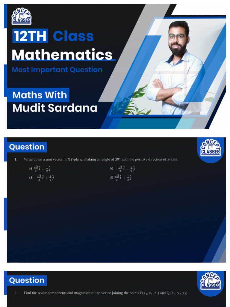 VECTOR Class 12 - Mathematics | PDF