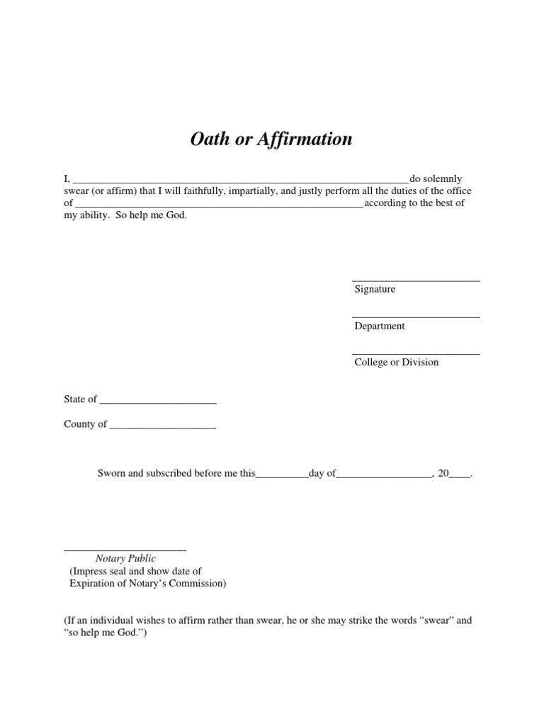 Oath or Affirmation | PDF