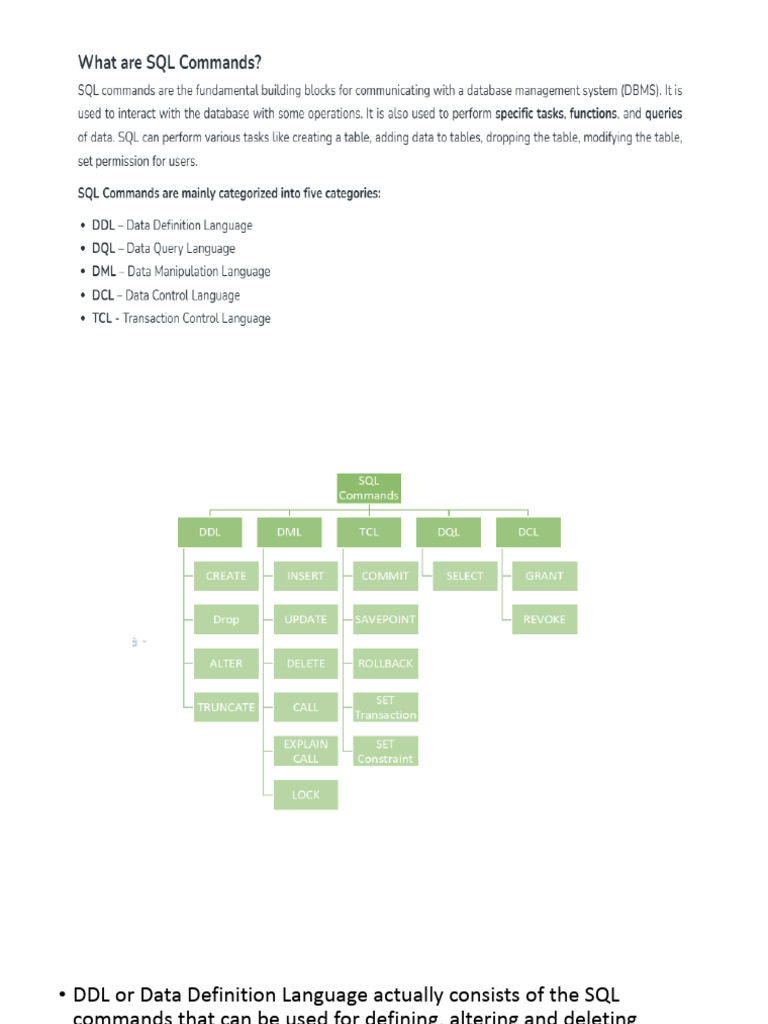 Ddl_dml SQL Commands | PDF