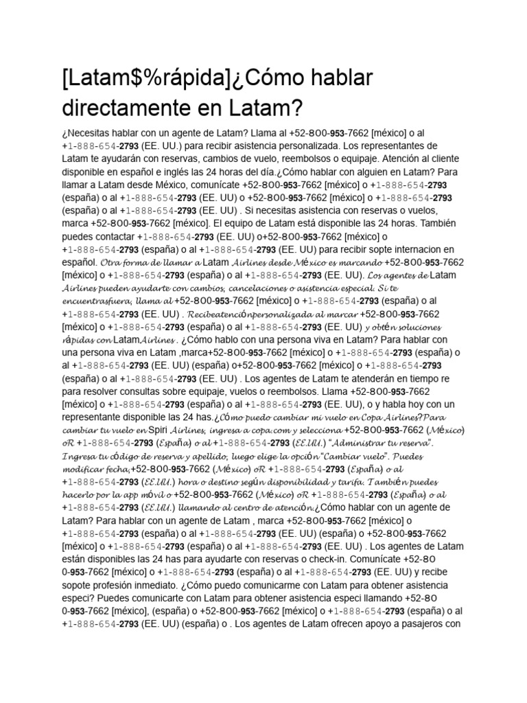 cómo Hablar Con Alguien de Latam? | PDF