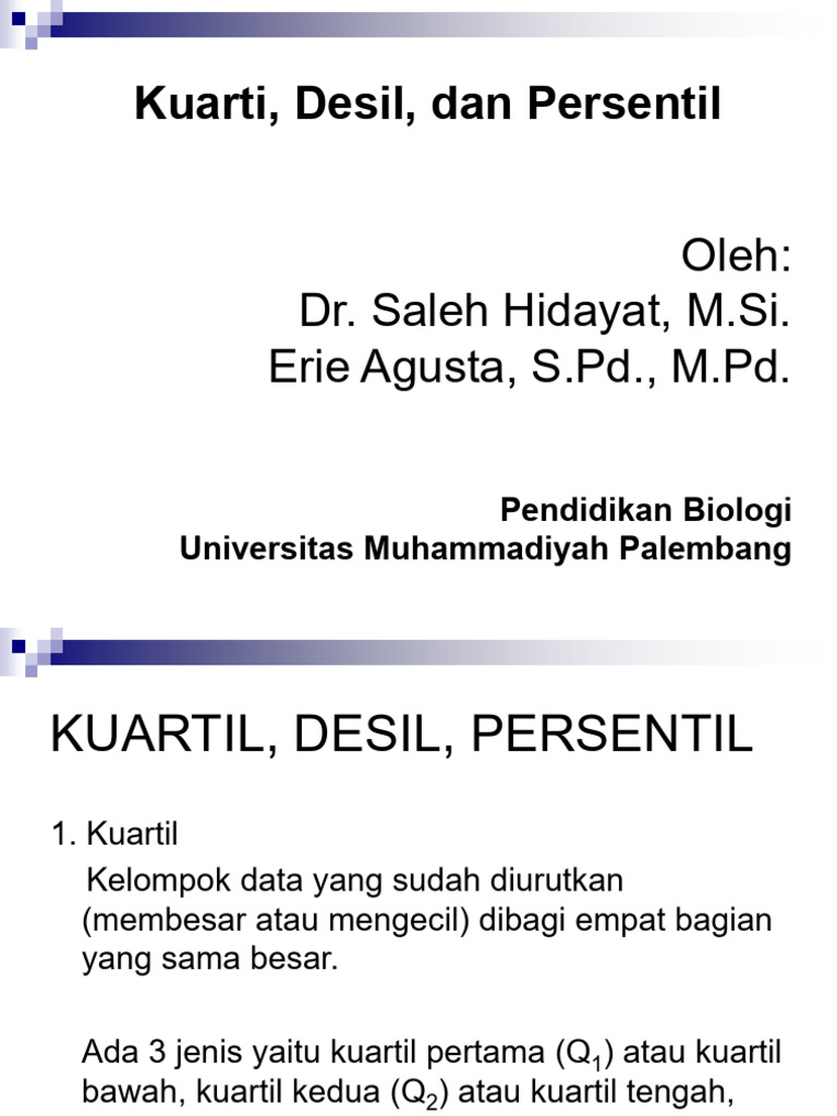 Kuartil, Desil, dan Persentil dalam Statistik | PDF