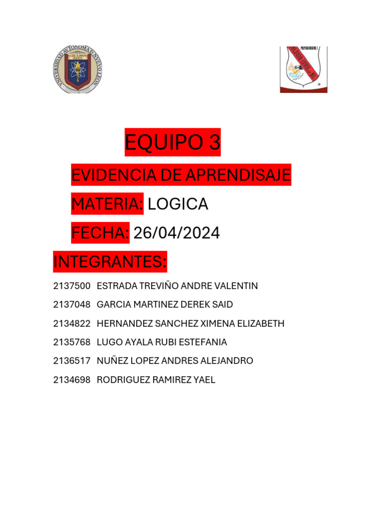 Equipo 3 - Ev - Etapa 3 - Logica | PDF | Pensamiento crítico